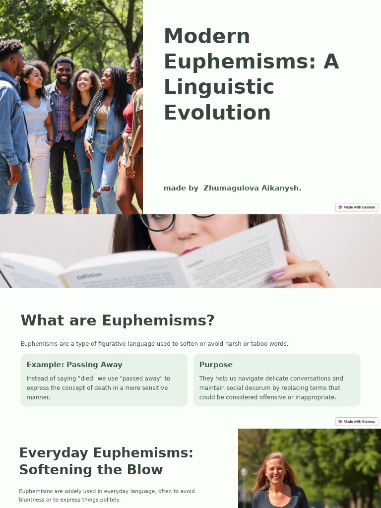 Modern Euphemisms a Linguistic Evolution | PDF | Social Media | Popular Culture & Media Studies