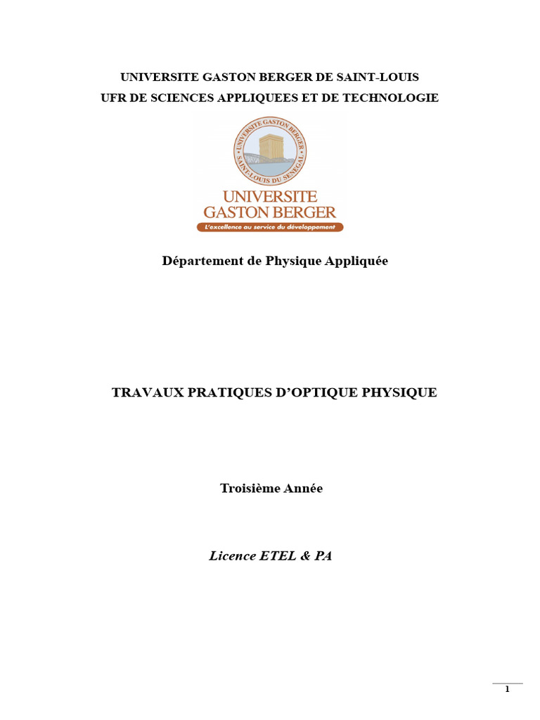 Travaux Pratiques d'Optique Physique | PDF | Polarisation (optique ...