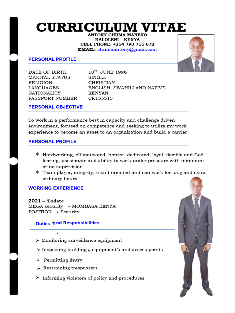 Curriculum Vitae Antony Chuma-1 | PDF