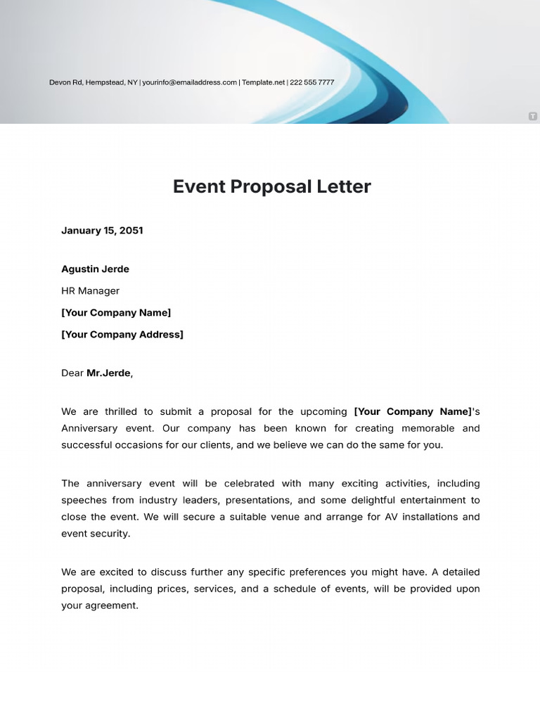 Event Proposal Letter Template | PDF