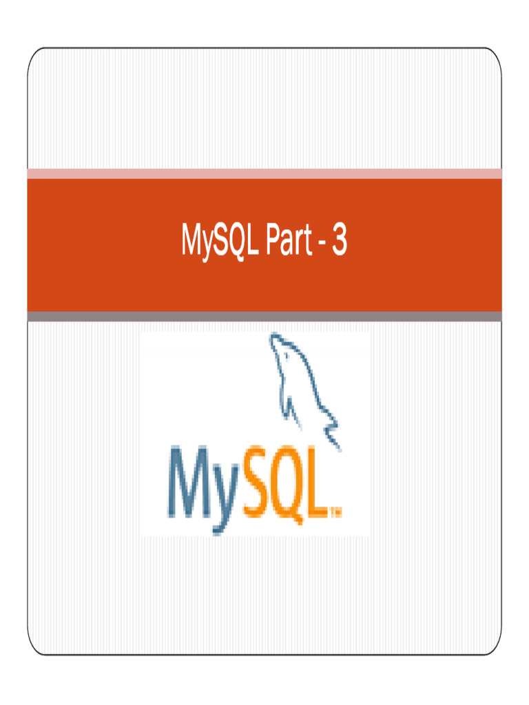 MySQL Part 3 | PDF | My Sql | Sql