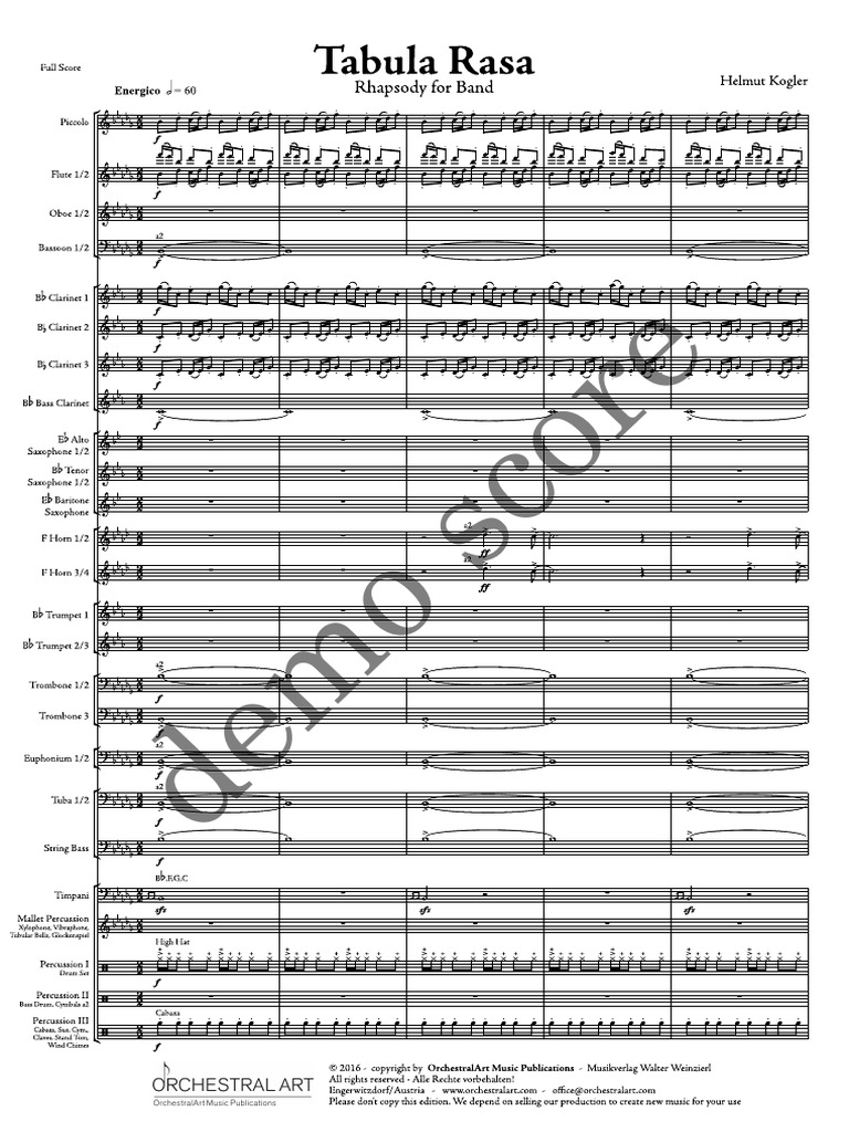 Kogler Helmut Tabula Rasa Score | PDF