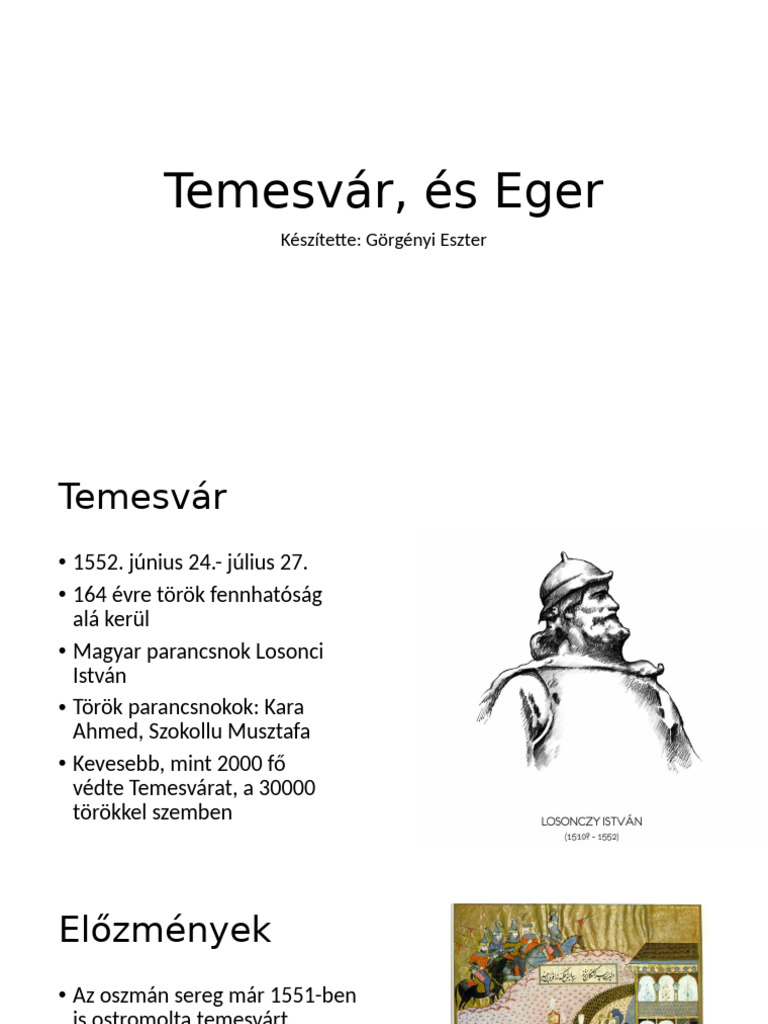 Temesvár, És Eger Ostroma | PDF