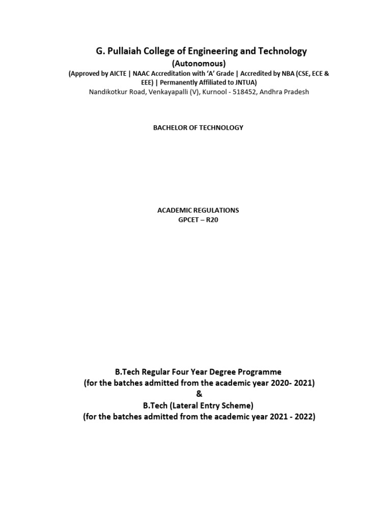 R20 Cse Ai Final 2 | PDF | Course Credit | Academic Degree