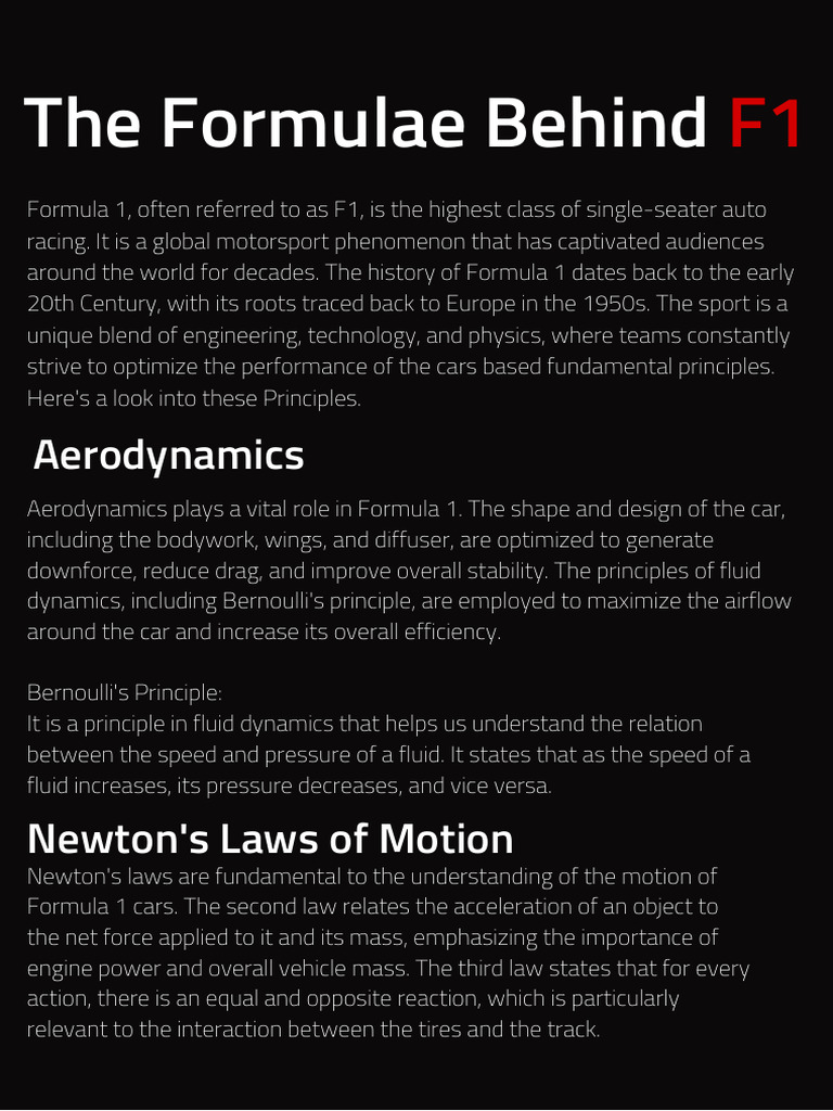 The Formulae Behind F1 | PDF | Formula One | Strength Training