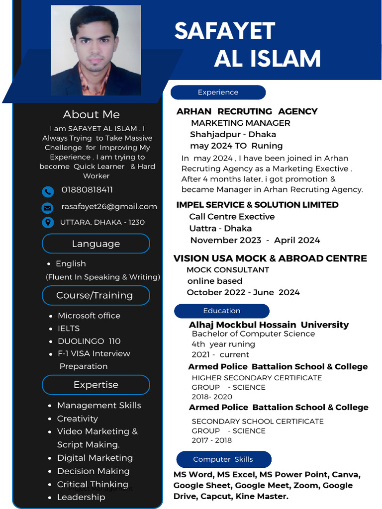 Black Modern Professional Resume | PDF