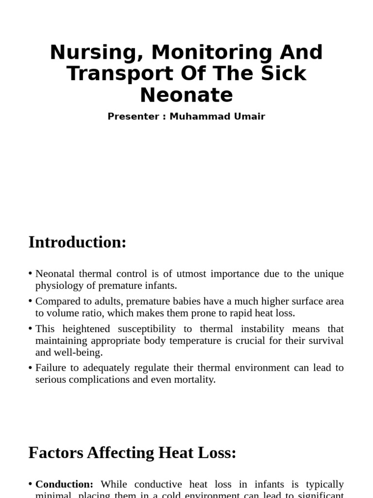 Neonatal Temperature Control and Monitoring | PDF | Heat Transfer ...