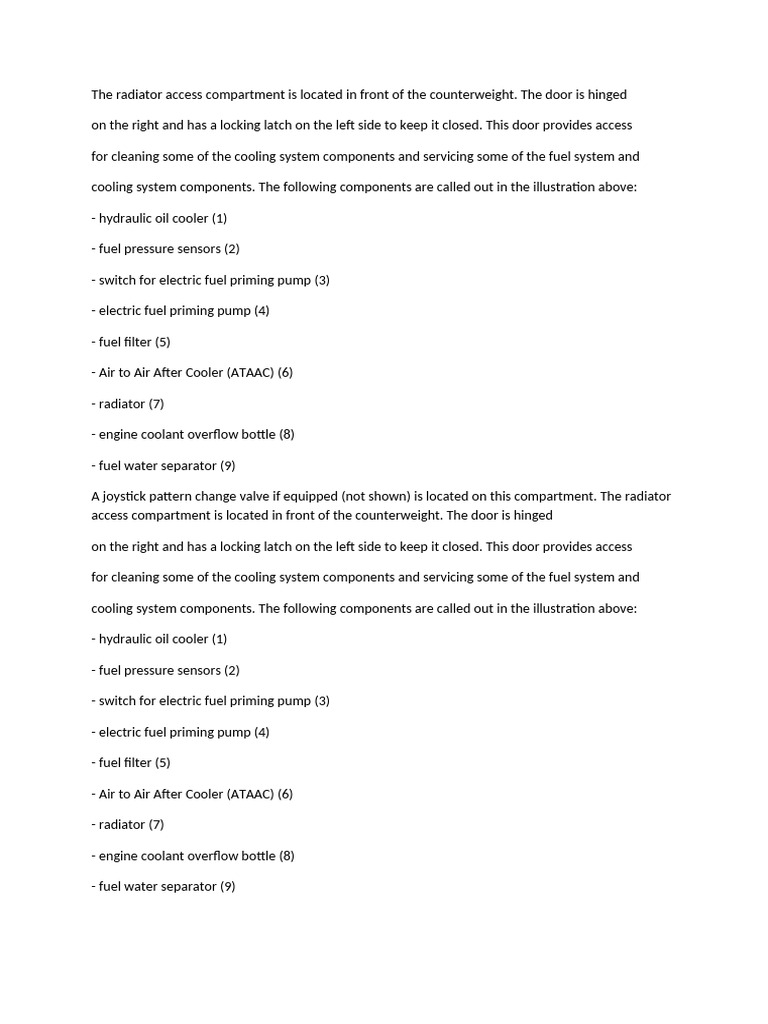 The Radiator Access Compartment Is Located in Front of The ...