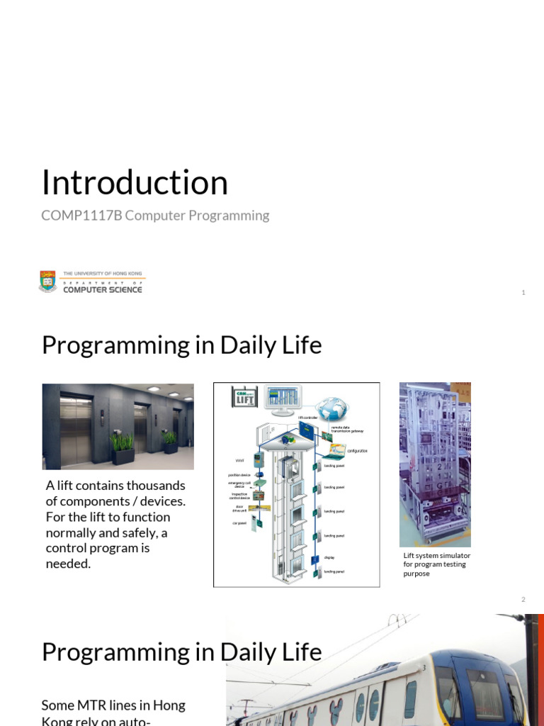 COMP1117_01 Introduction | PDF | Computer Data Storage | Computer Program