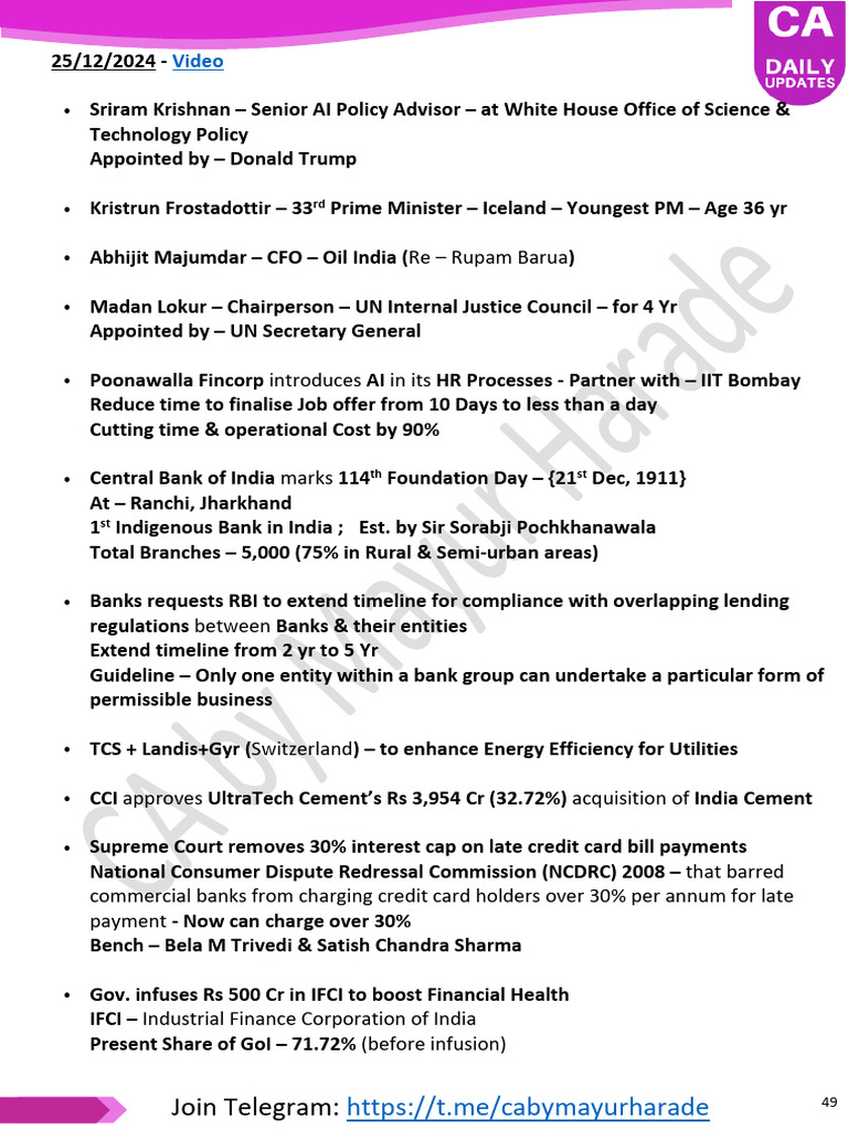25 Dec Daily CA Short Notes | PDF