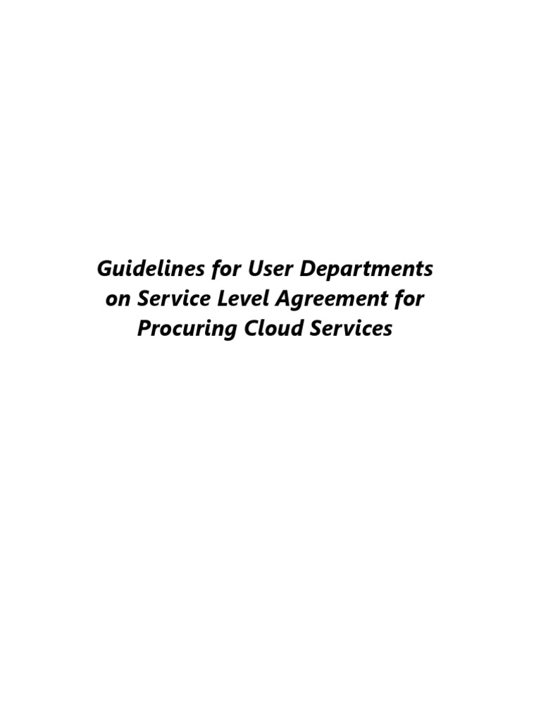 Guidelines - User - Department - Procuring - Cloud Services - Ver1.0 | PDF | Service Level ...