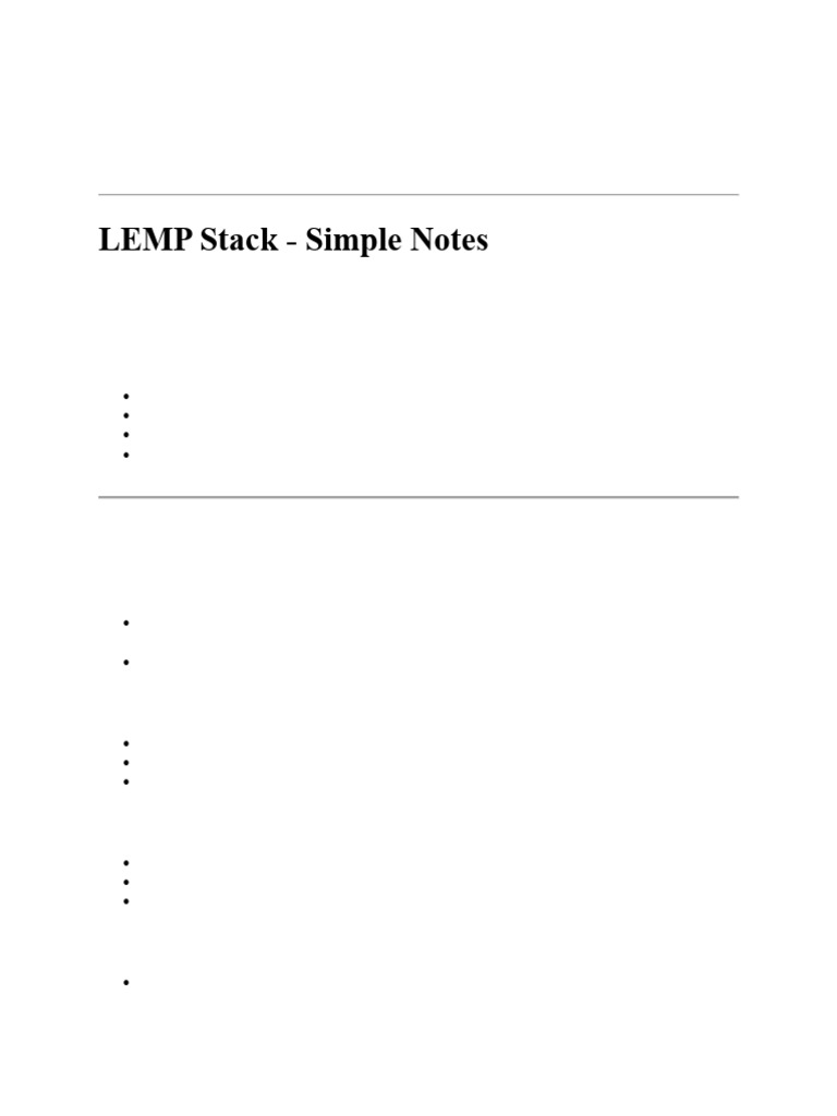LEMP Stack - Simple Notes | PDF
