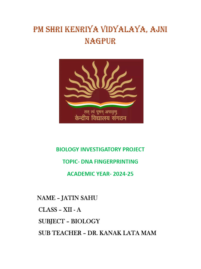 DNA Fingerprinting Project Overview | PDF | Gel Electrophoresis ...