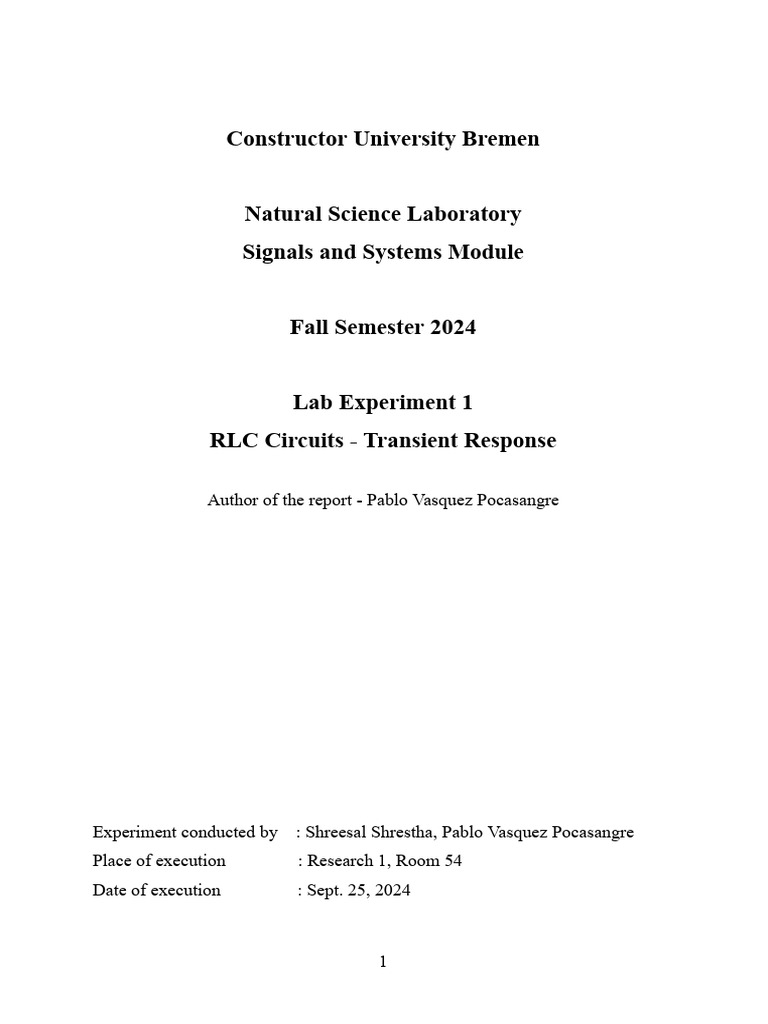 Experiment 1_S&S_FINAL DRAFT | PDF | Resonance | Damping