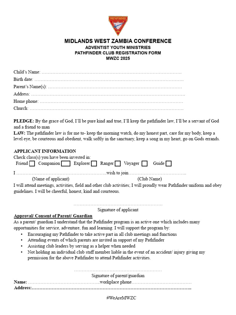 MWZ Pathfinder Form | PDF