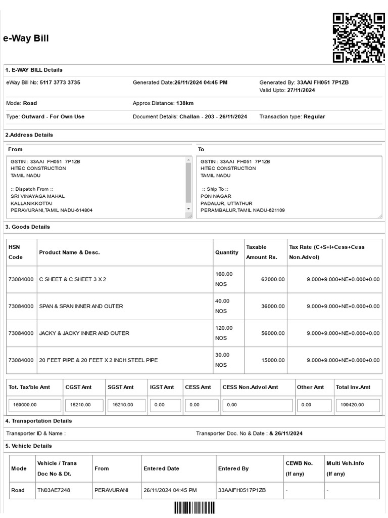 E-Way Bill System PRAV1 | PDF | Public Finance | Government Of India