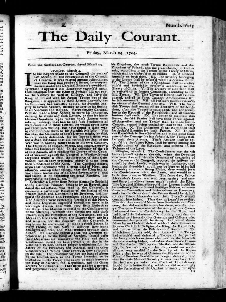 Sim Daily-Courant 1704-03-24 605 | PDF