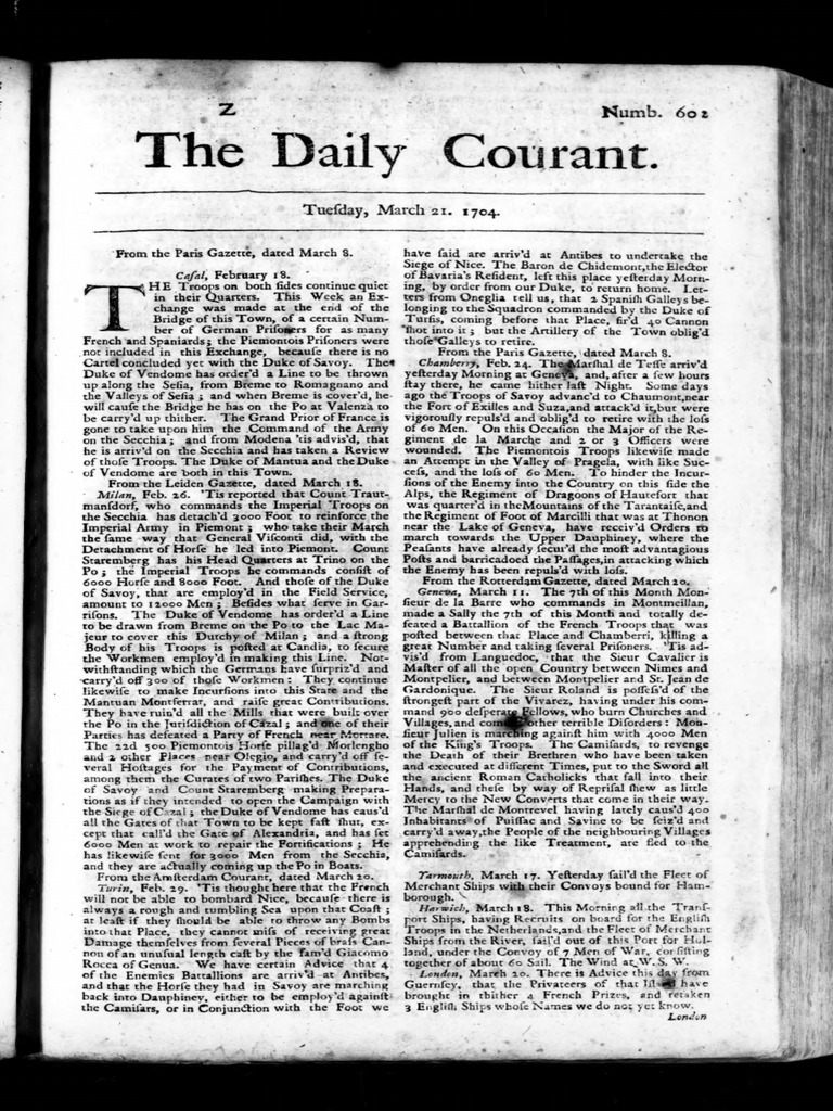 Sim Daily-Courant 1704-03-21 602 | PDF