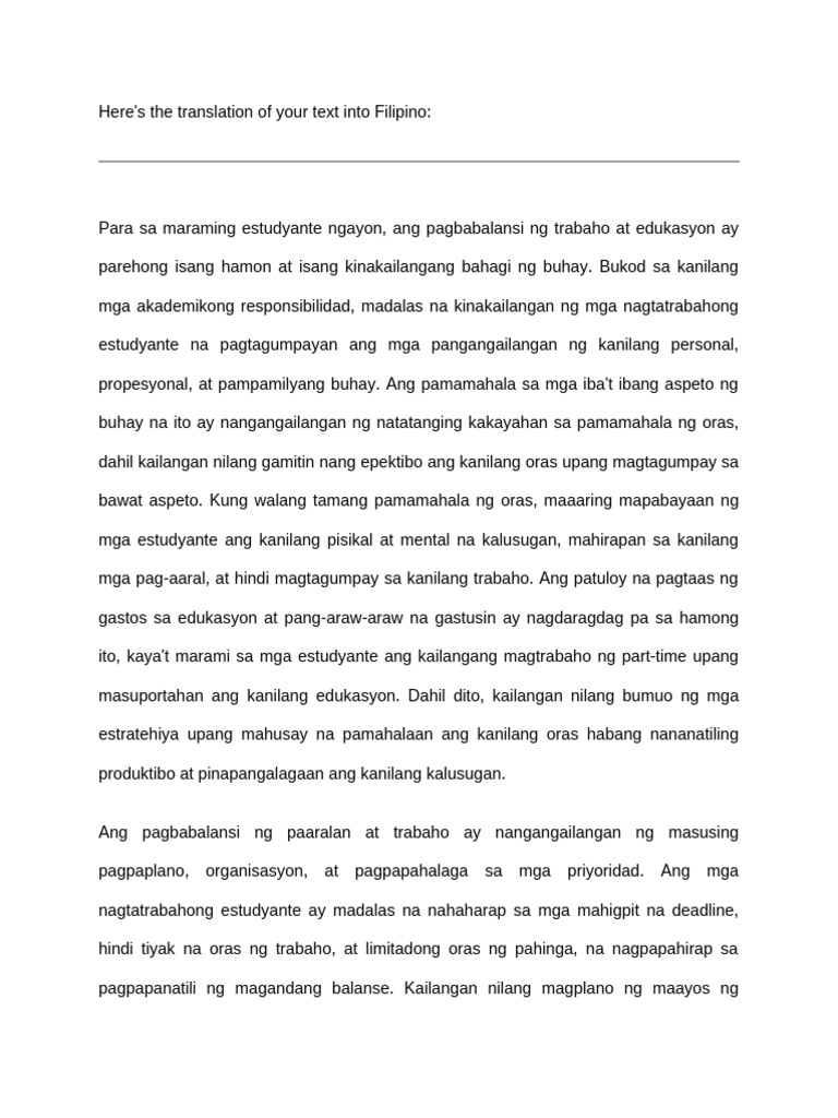 Tagalog Translation | PDF