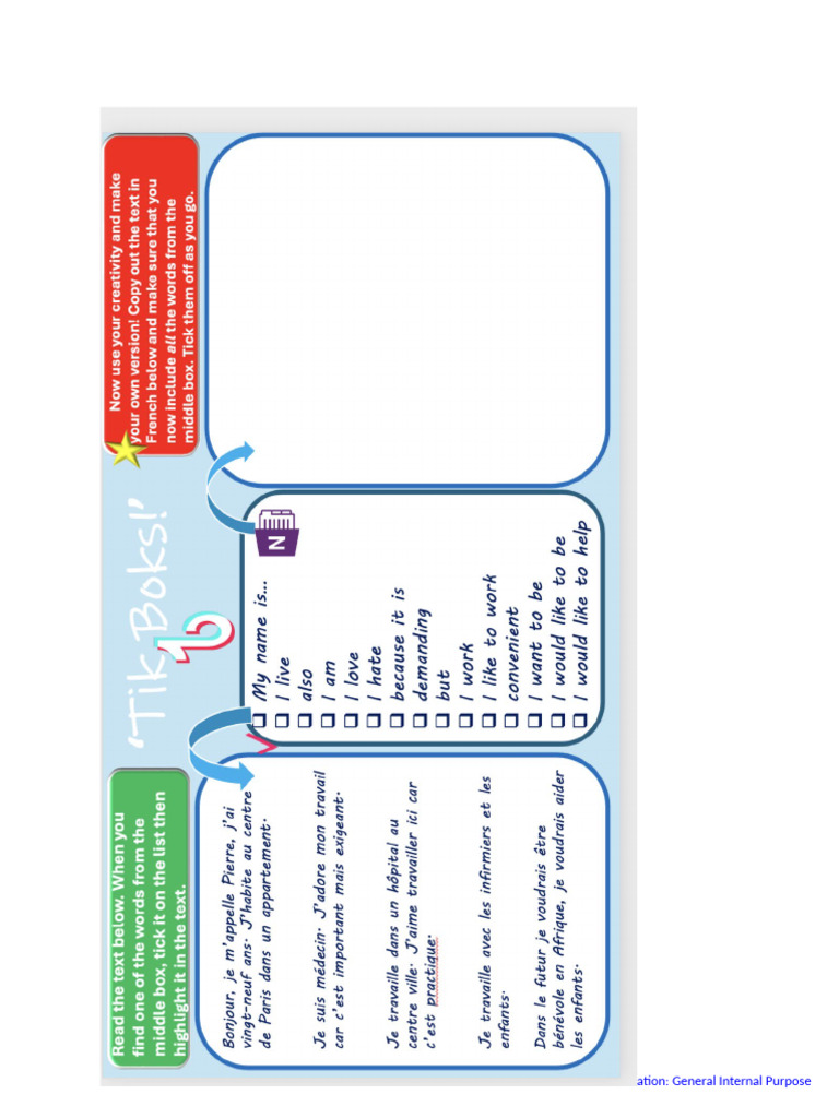 Year 8 French Jobs Homework | PDF