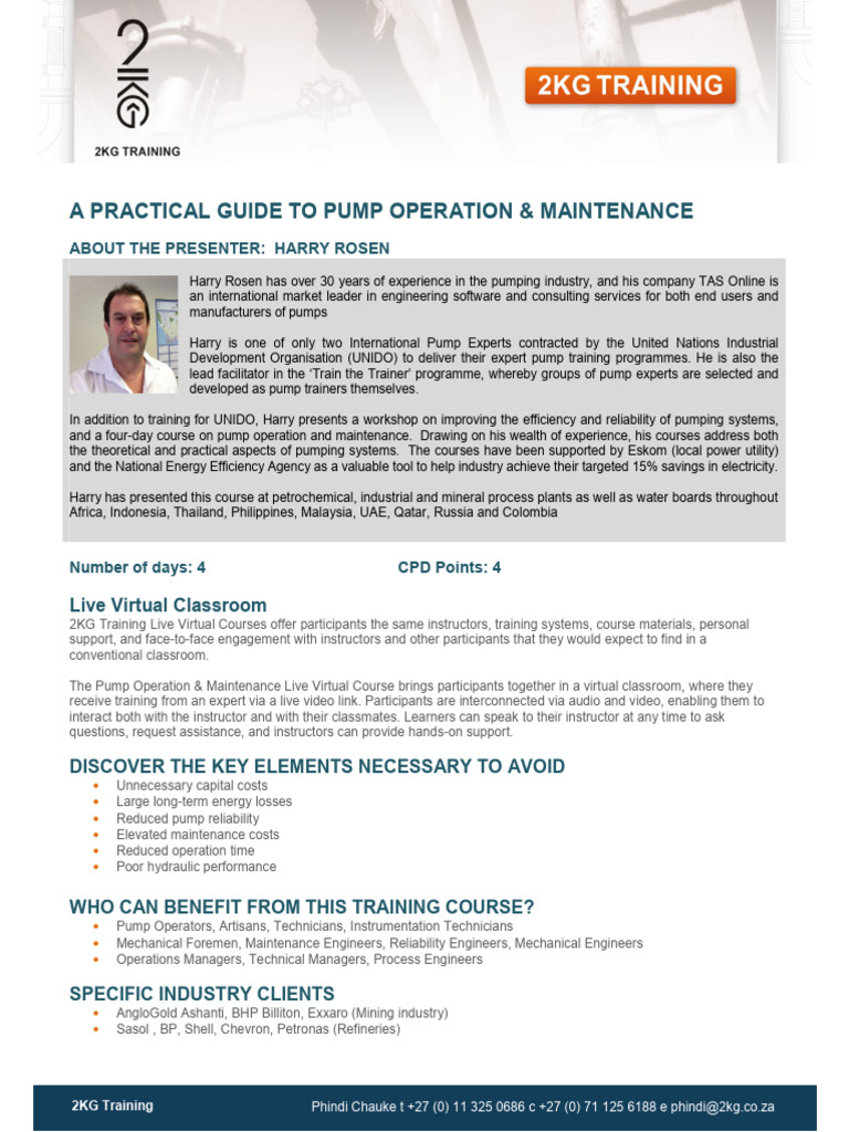 Pump Operation & Maintenance Course | PDF | Pump | Mechanical Engineering