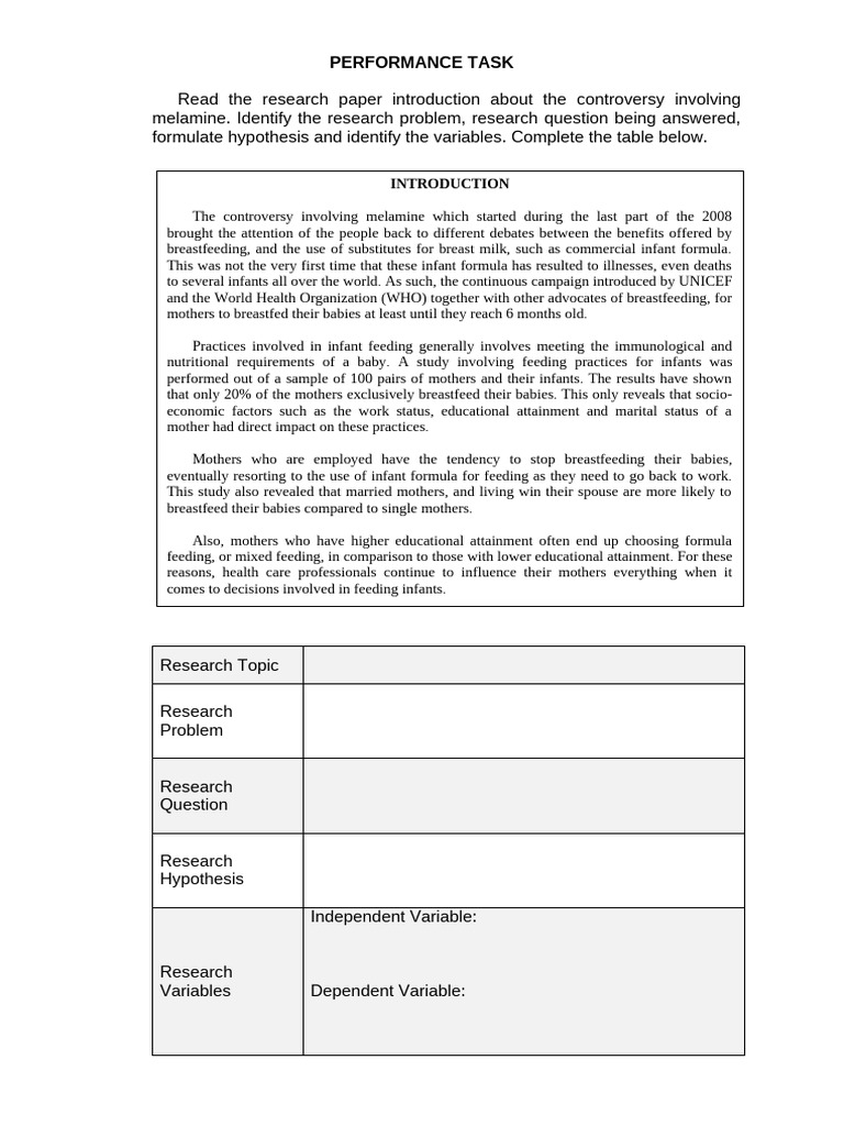 Grade 8 Performance Task | PDF