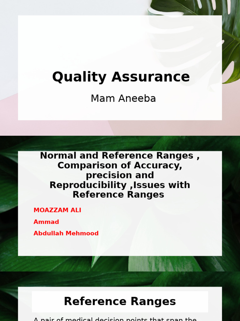 Quality Assurance Errors | PDF | Accuracy And Precision | Reference Range
