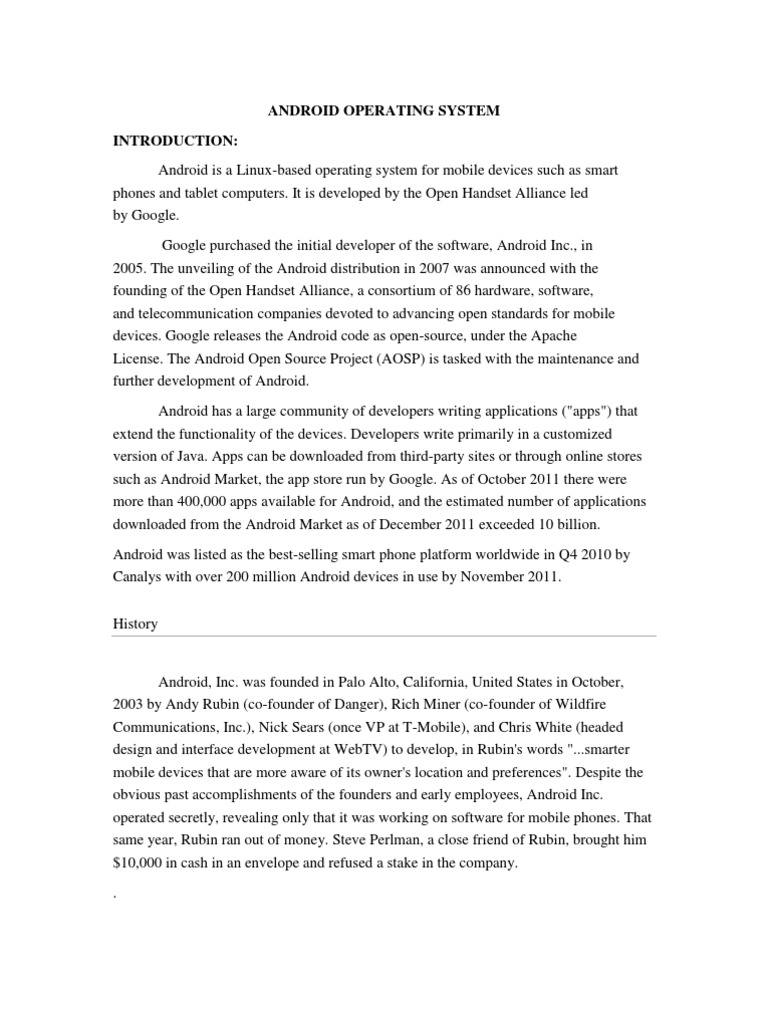 Android Operating System | Download Free PDF | Android (Operating System) | Google Play