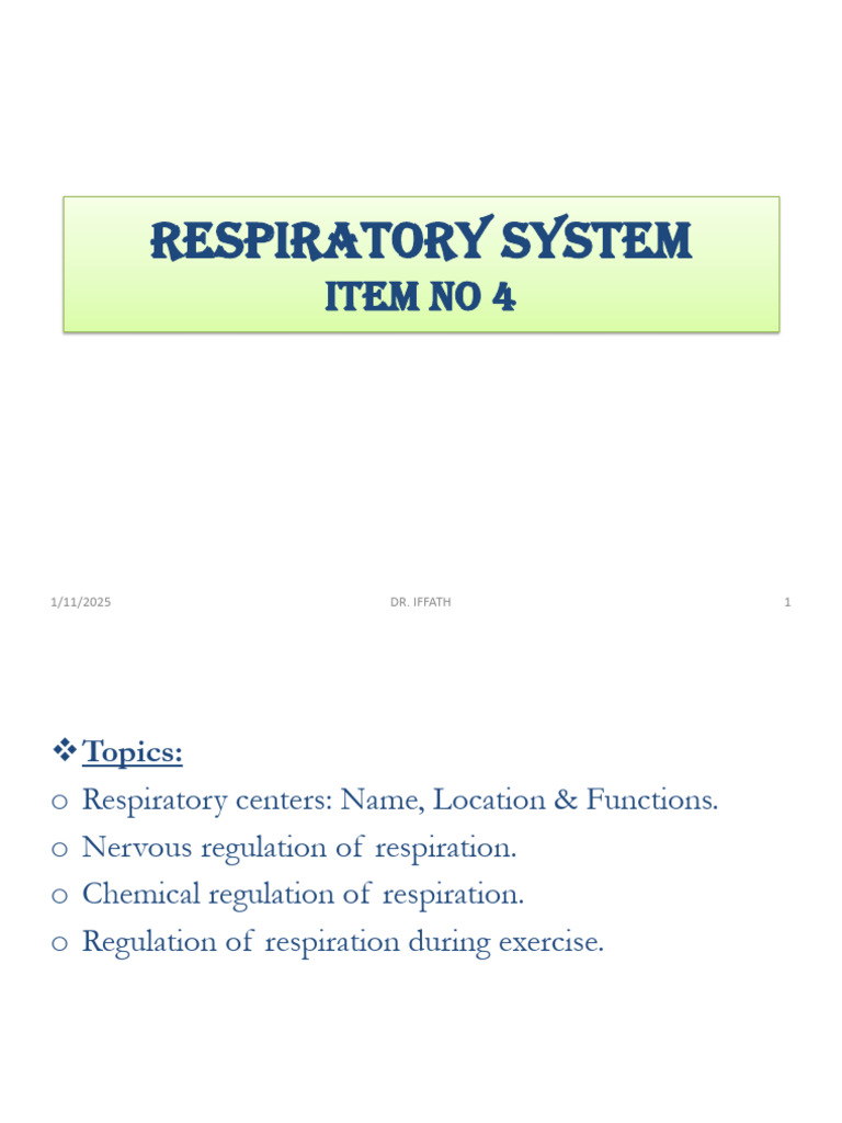 Respiratory System Item 4 | PDF | Physiology