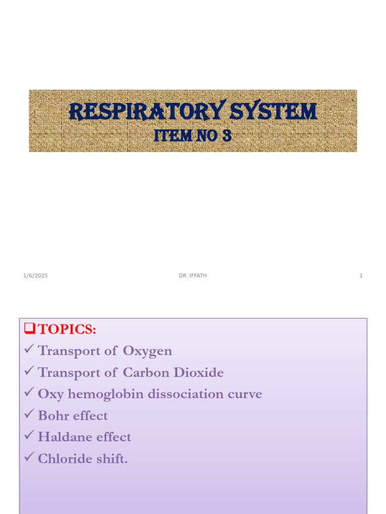 Respiratory System: Gas Transport Mechanisms | PDF | Blood | Red Blood Cell