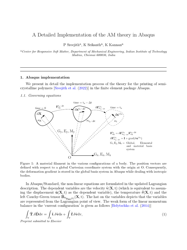 A Detailed Implementation of The AM Theory in Abaqus | PDF | Stress (Mechanics) | Continuum ...