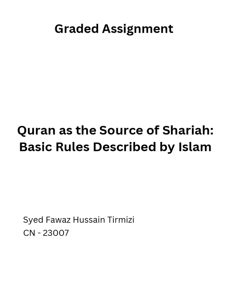 Shariah Principles from the Quran | PDF | Sharia | Justice