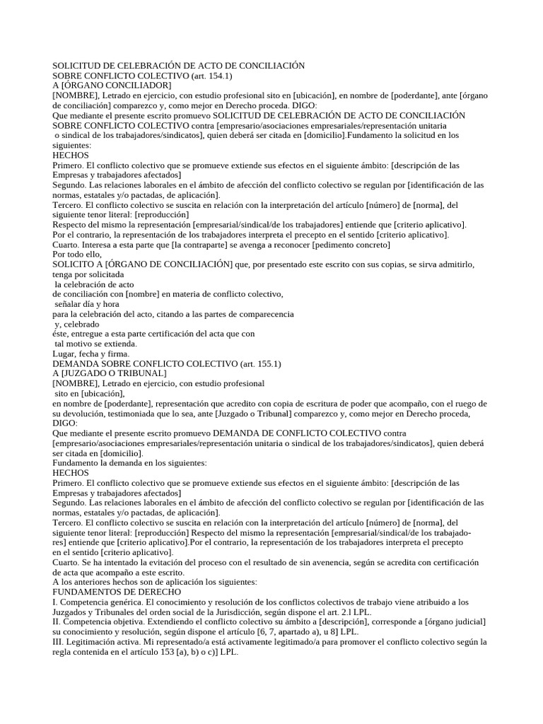 20-Concili Conf Colect | PDF | Demanda judicial | Sindicato