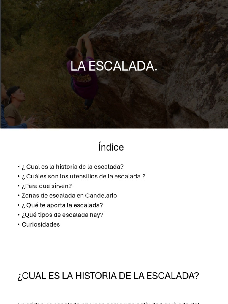Trabajo Lengua Sobre Escalada | PDF