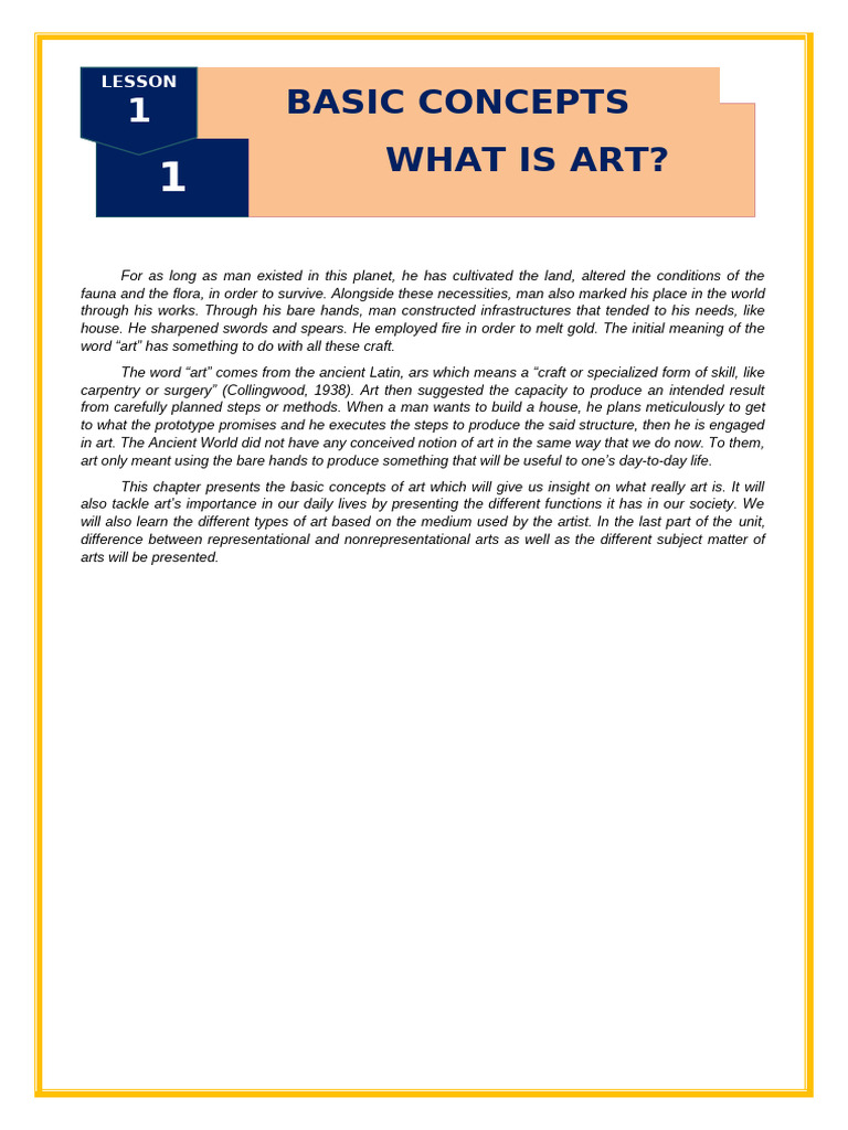 Understanding Basic Concepts of Art | PDF | Experience | Beauty
