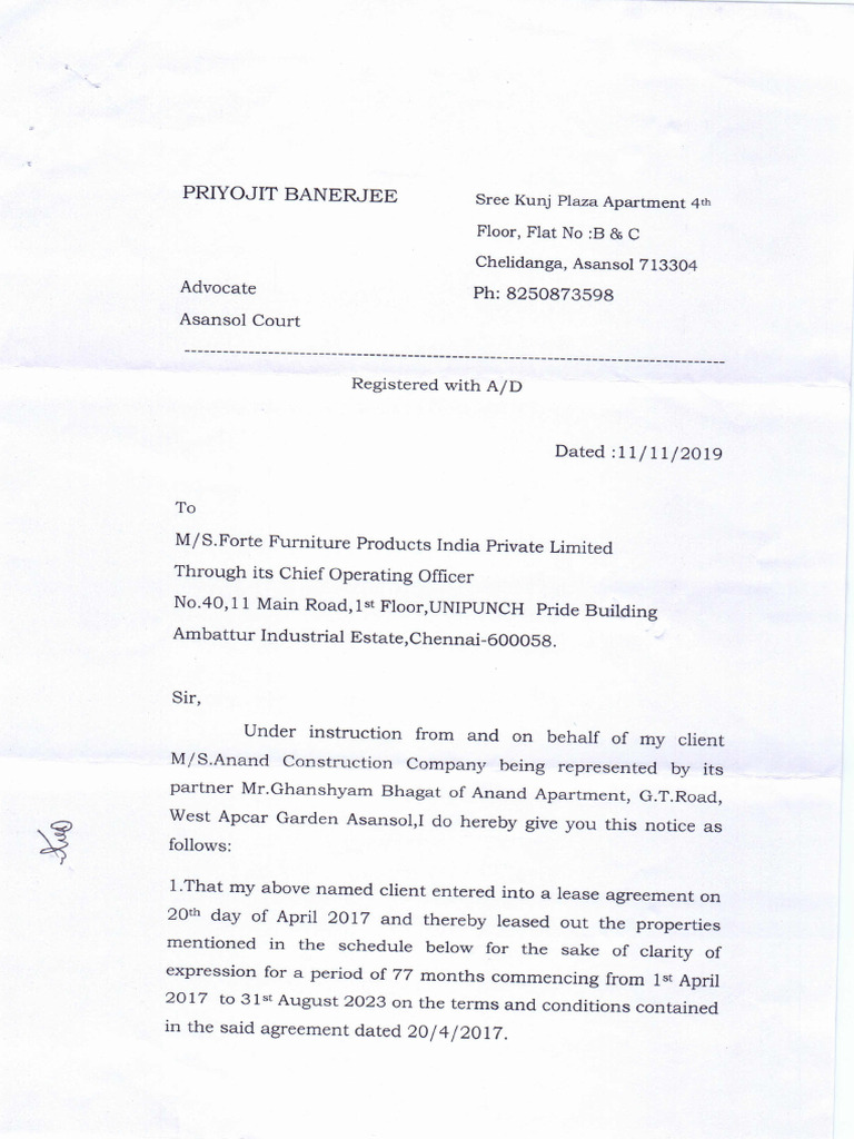 Advocate Notice dt.11.11.19 | PDF