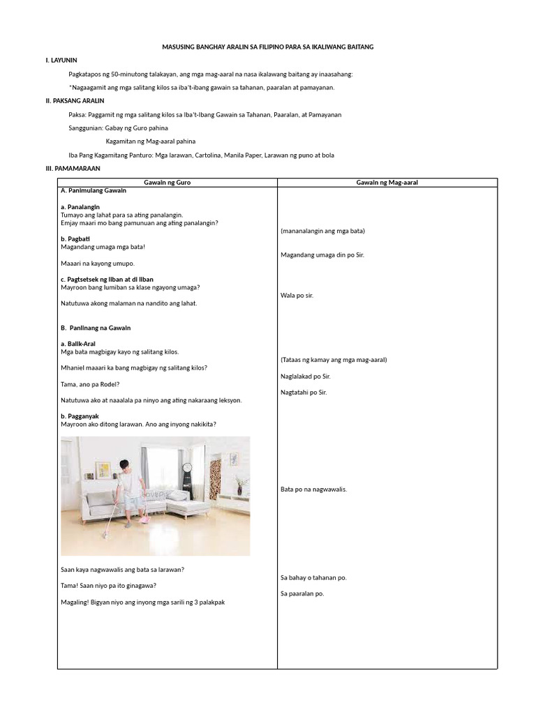Detailed Lesson Plan | PDF