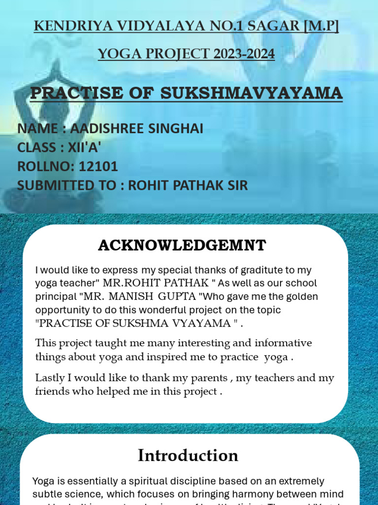 Sukshma Vyayama: Benefits & Practices | PDF | Yoga | Arm