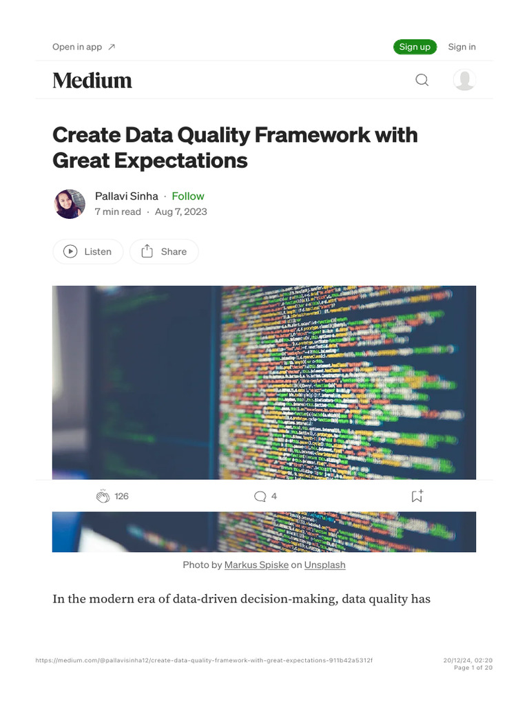 Data Quality Framework with Great Expectations | PDF | Data Quality ...