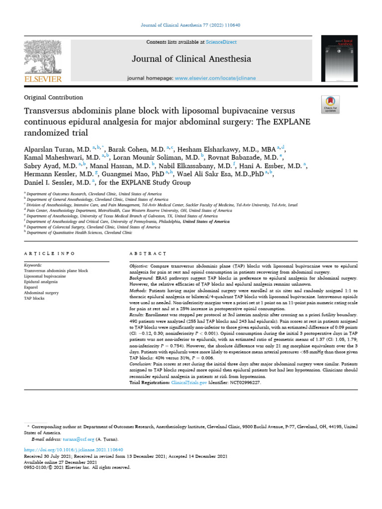 Journal of Clinical Anesthesia: Original Contribution | PDF | Opioid ...