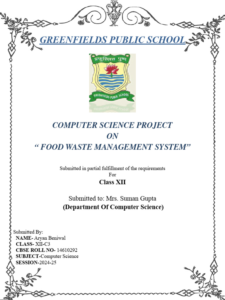 Food Waste Management System Project | PDF | Waste | Databases
