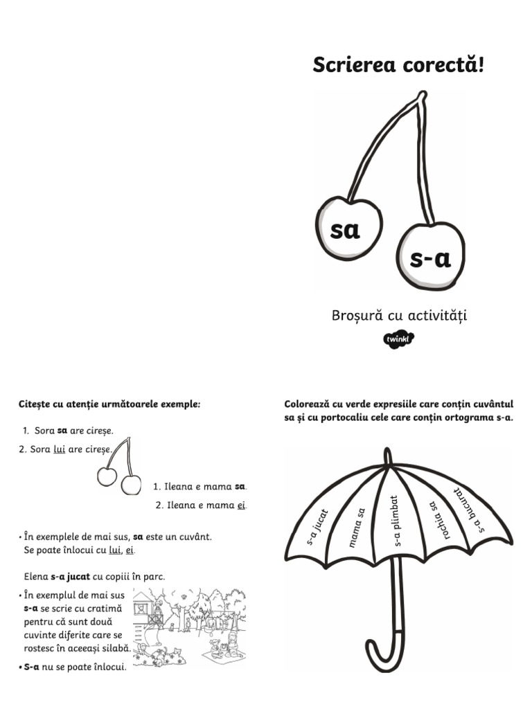 LC 98 Scrierea Corecta Sa S A Brosura Cu Activitati Cu Completare ...