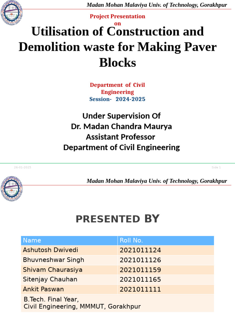 Paver Blocks from Construction Waste | PDF | Recycling | Waste