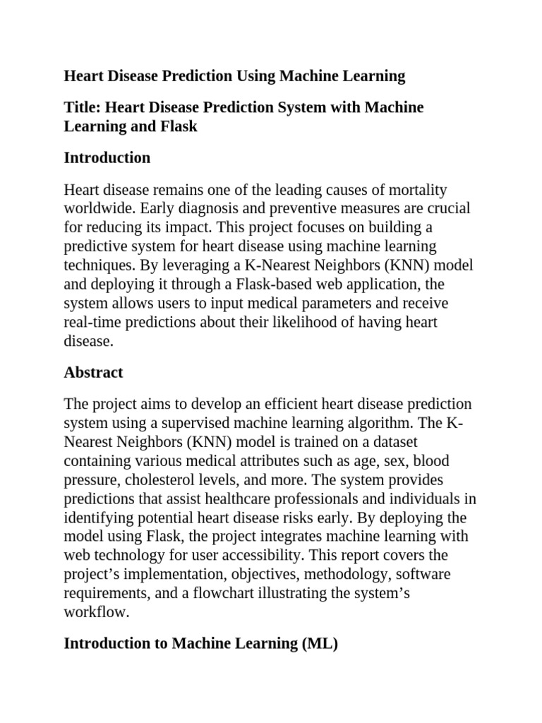 Heart Disease Prediction with KNN & Flask | PDF | Machine Learning ...