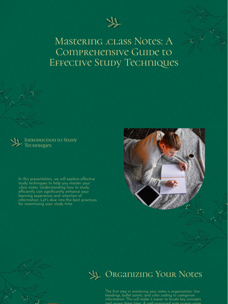 Mastering Class Notes A Comprehensive Guide To Effective Study ...