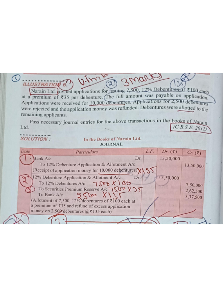Issue of Debentures PYQ Part-1 | PDF