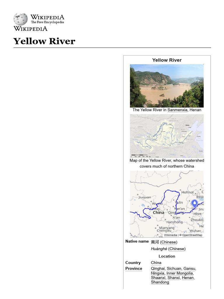 Yellow River - Wikipedia | PDF | Earth Sciences