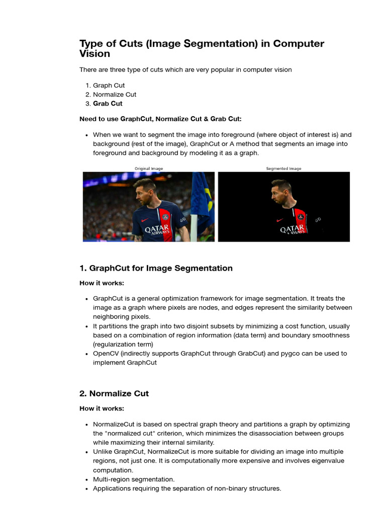 Image Segmentation Cuts Explained | PDF | Image Segmentation | Algorithms