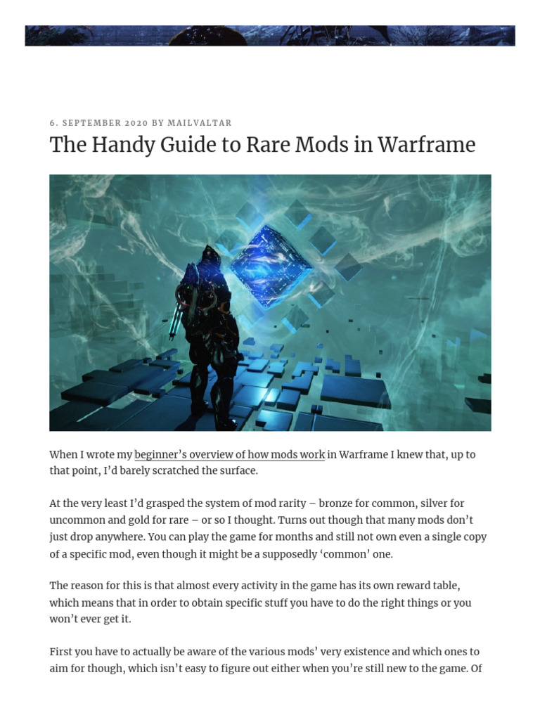 Warframe Rare Mods Guide 2020 | PDF | Planets In Astrology ...