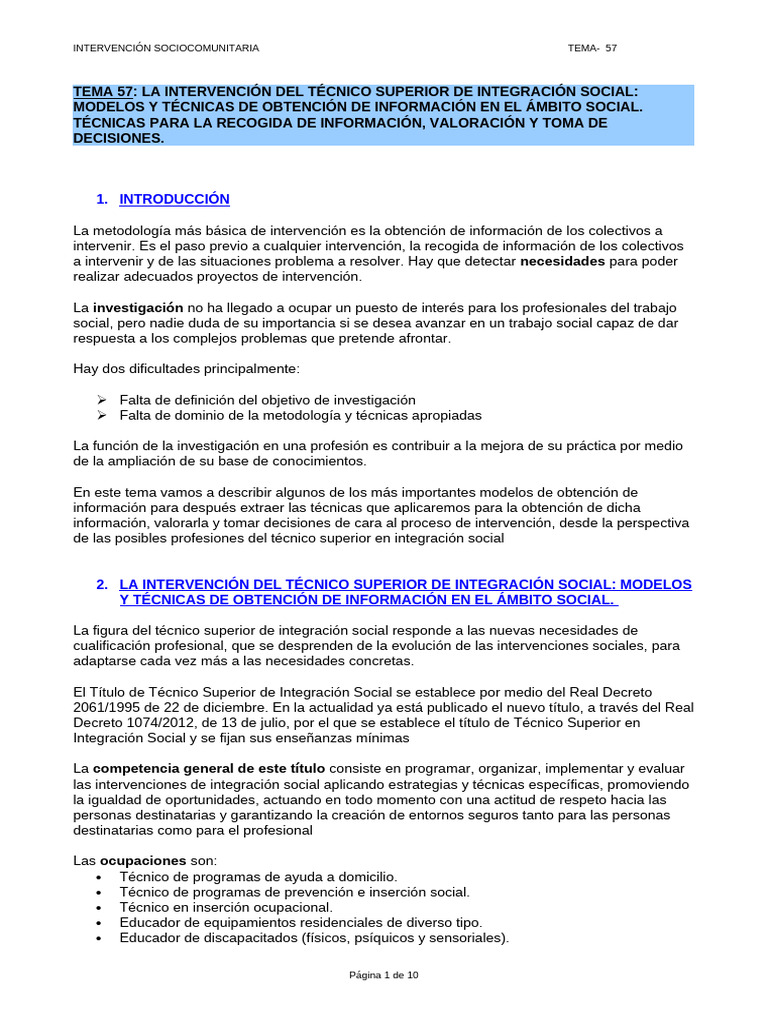 Tema 57 IS | PDF | Invalidez | Observación